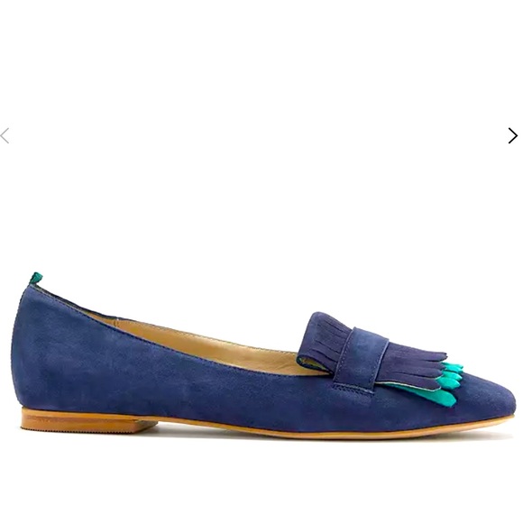 Boden | Shoes | Boden Melody Fringe Loafers Navyforest Suede Size Euro ...